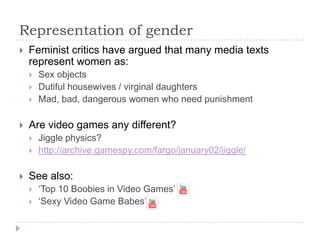 Mac129 Video Games And Representation | PPTX