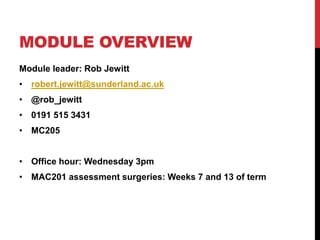 Mac201 2016 7 week 1 lecture1 introtomodule sem2 | PPT
