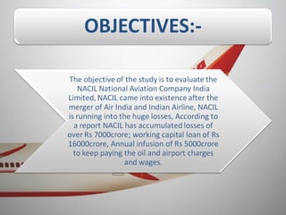 NACIL..PRODUCT OF AIR INDIA AND INDIA AIRLINES | PPT