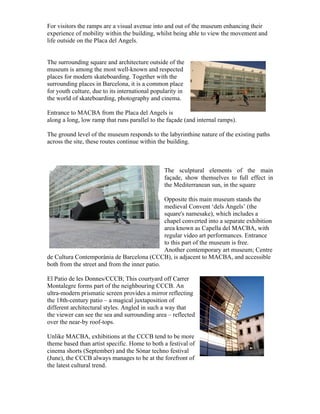 MACBA, Barcelona - Architectural Study, Research & Analysis | PDF