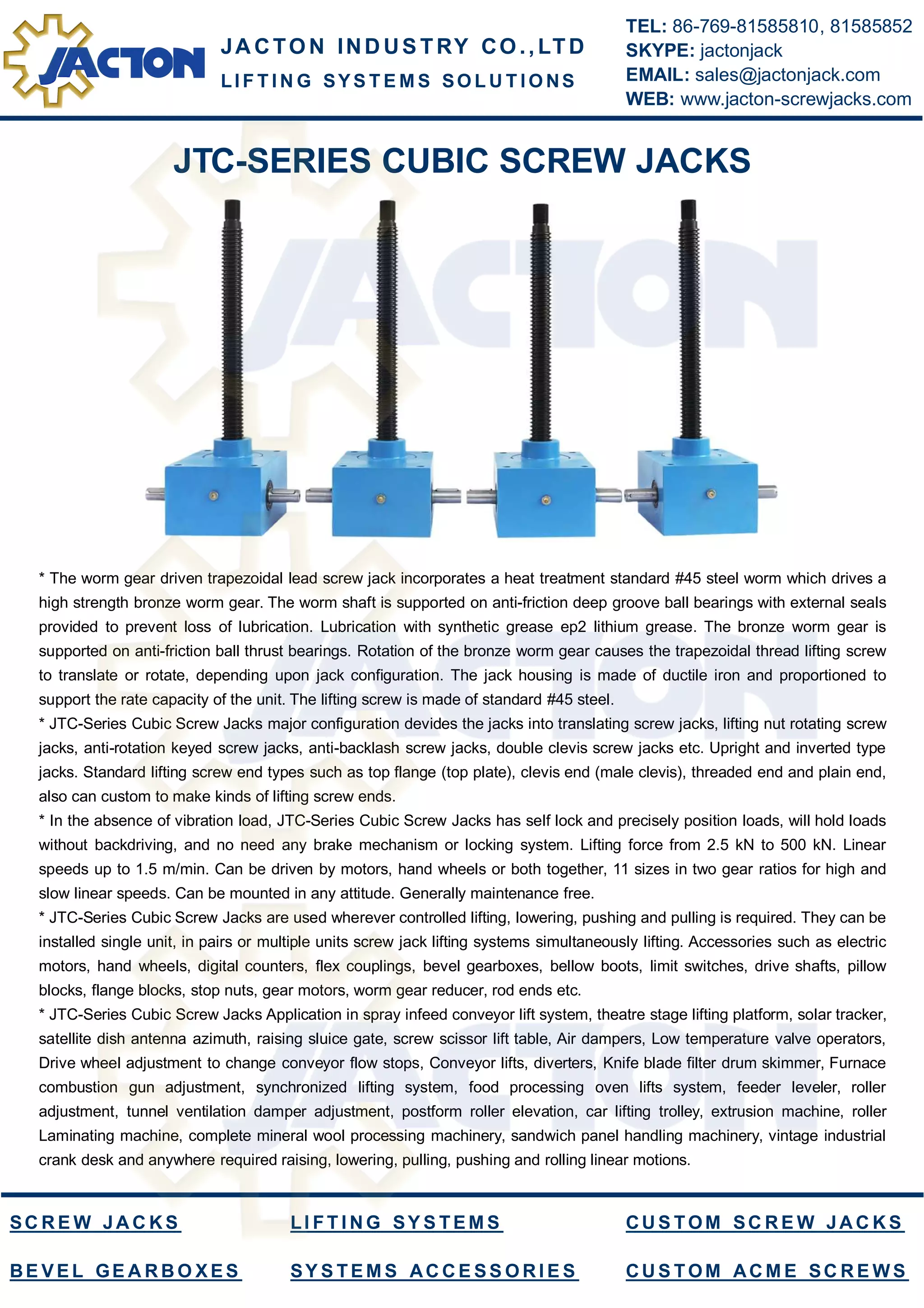 Macacos mecânicos, atuadores mecânicos, macacos mecânicos com fuso de ...