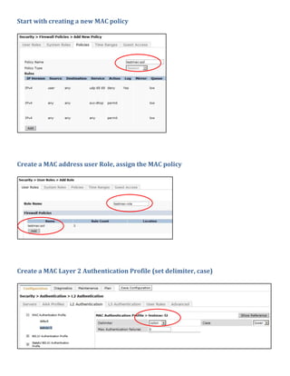 Mac address authentication | DOCX