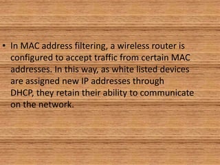 Mac addresses(media access control) | PPTX