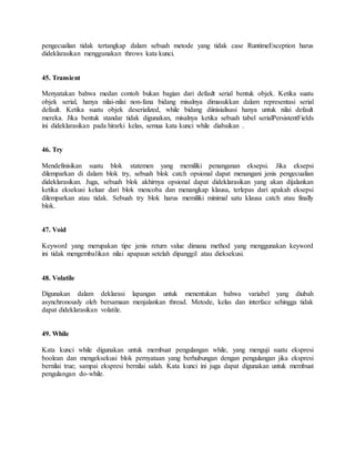 Macam macam keyword java dan penjelasanya | PDF