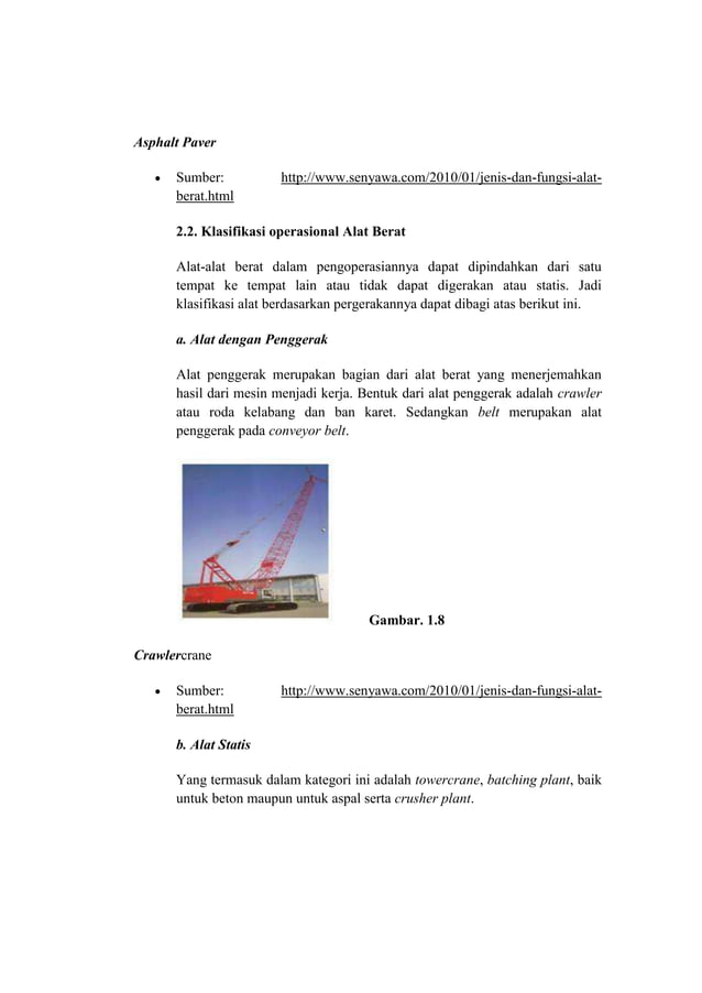 Macam macam alat berat | DOCX