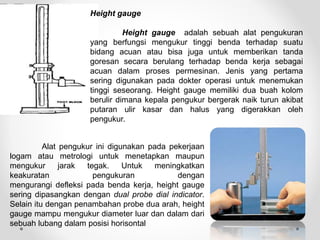 Macam macam alat ukur dalam mesin bubut | PPTX