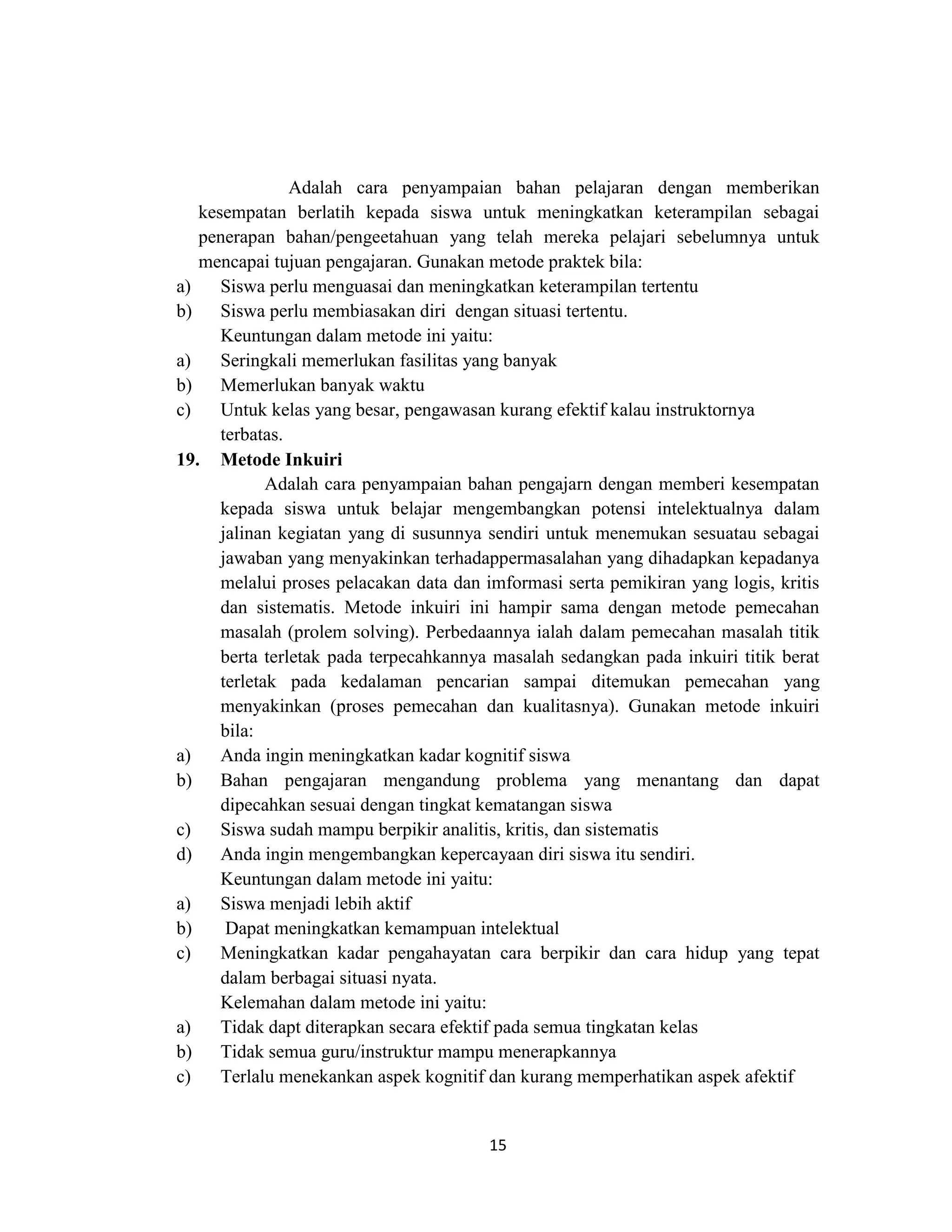 Macam macama metode dalam pembelajaran | PDF