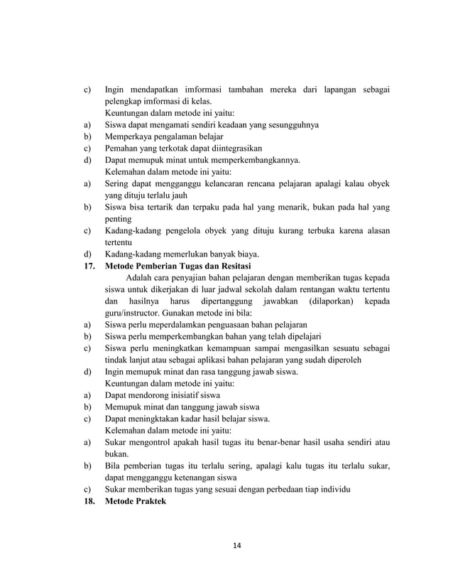 Macam macama metode dalam pembelajaran | PDF