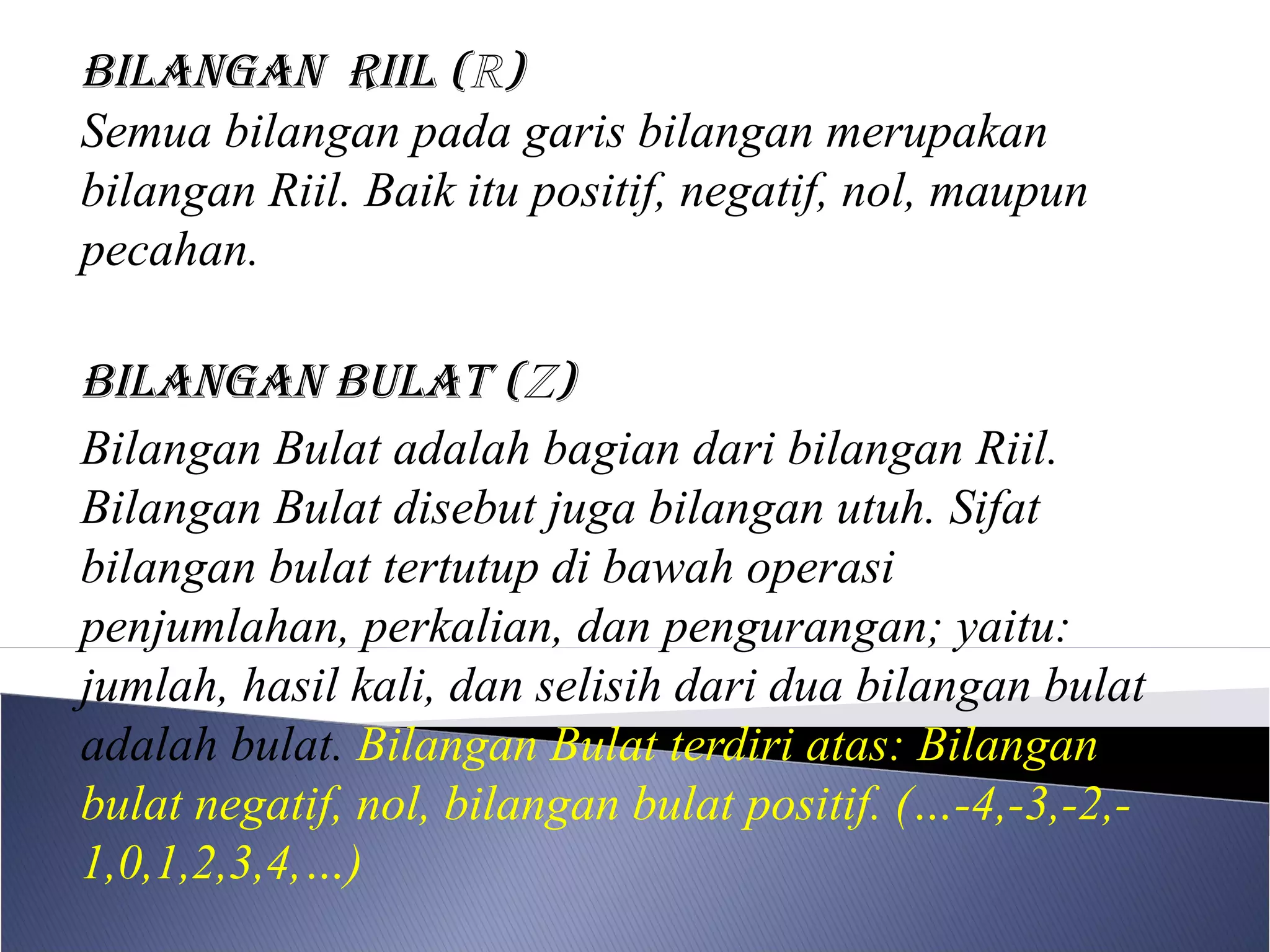 Macam macam bilangan/ Himpunan Bilangan-Bilangan | PPT