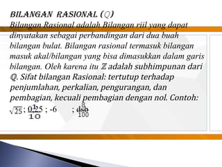 Macam macam bilangan/ Himpunan Bilangan-Bilangan | PPT