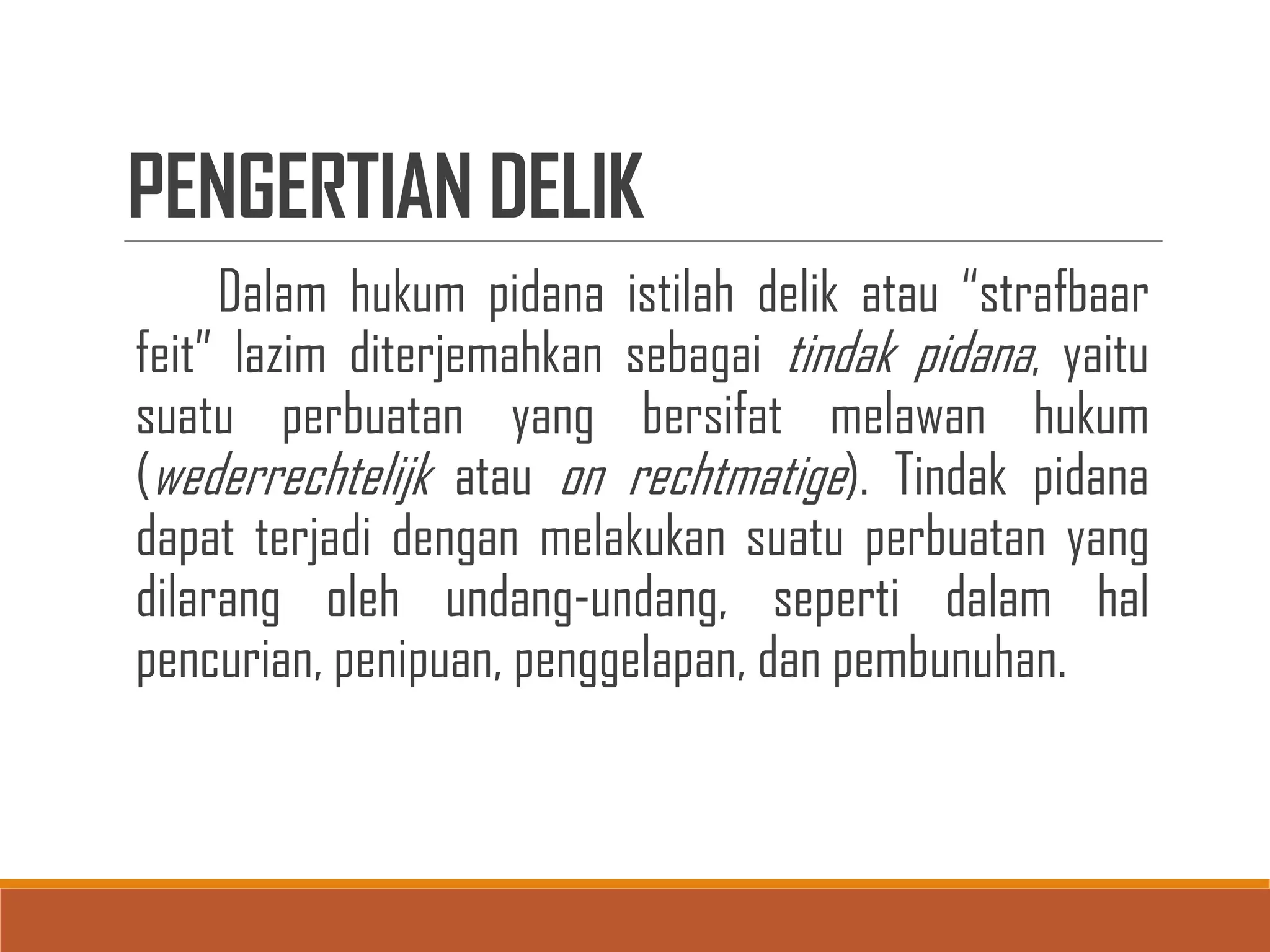 Macam Macam Delik | PPTX