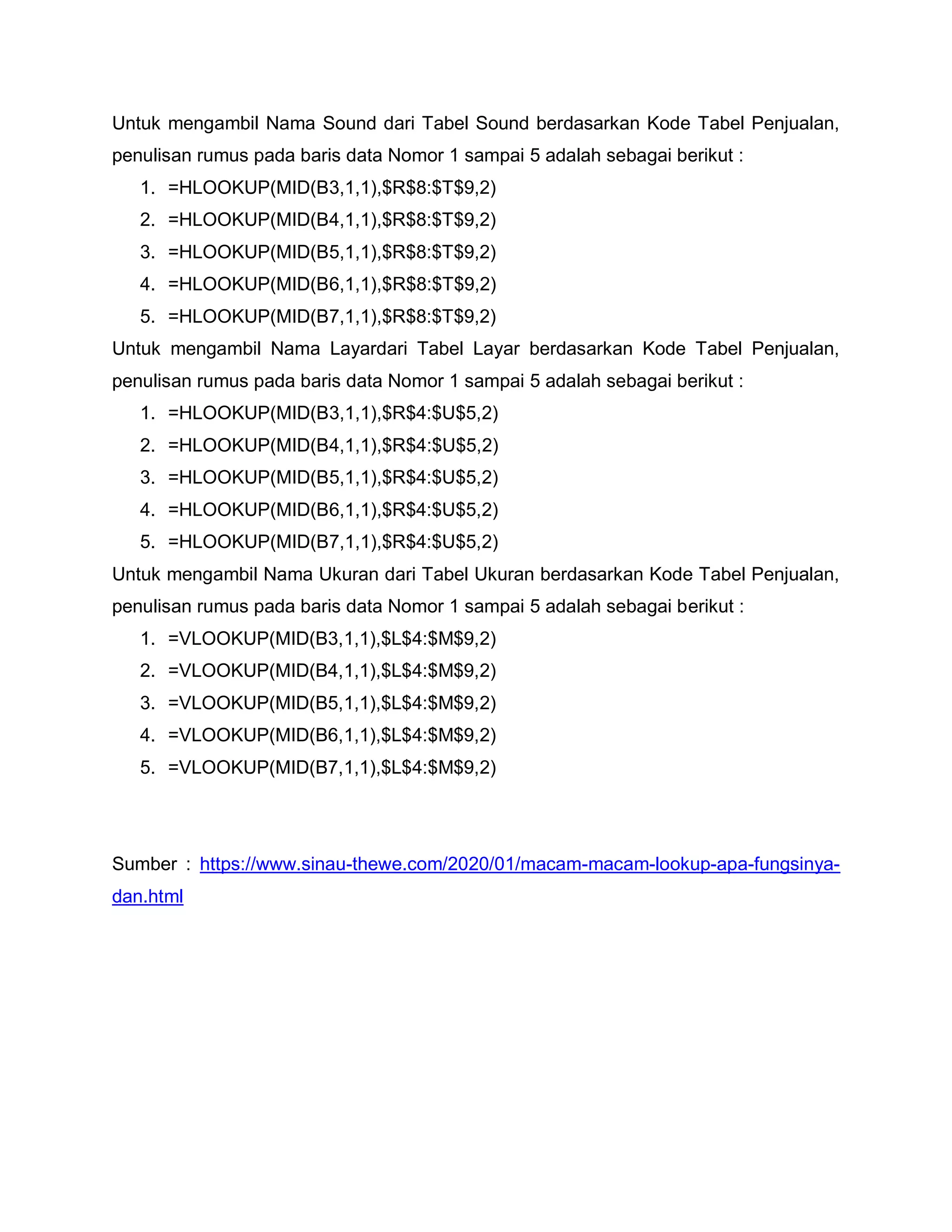 Macam macam lookup dan cara menggunakan | PDF