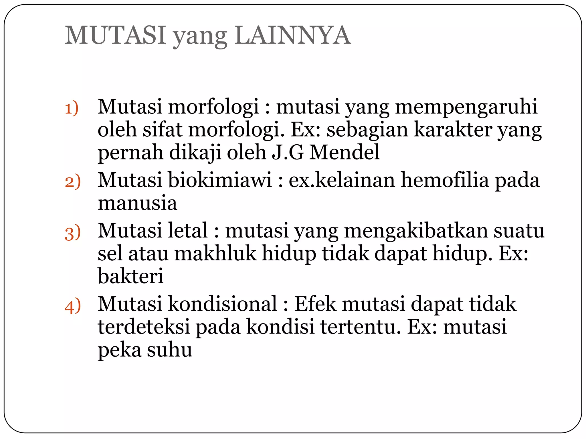 Macam macam mutasi & mutasi acak | PPT