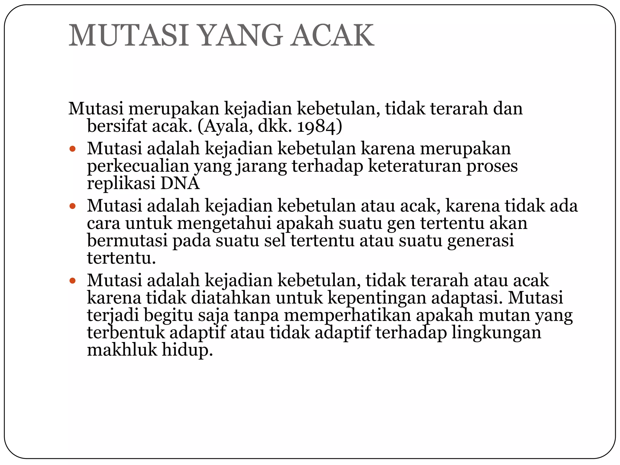 Macam macam mutasi & mutasi acak | PPT