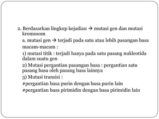 Macam macam mutasi & mutasi acak | PPT