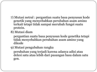 Macam macam mutasi & mutasi acak | PPTX