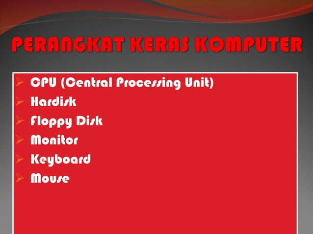 Macam macam perangkat keras komputer (hardware) | PPT