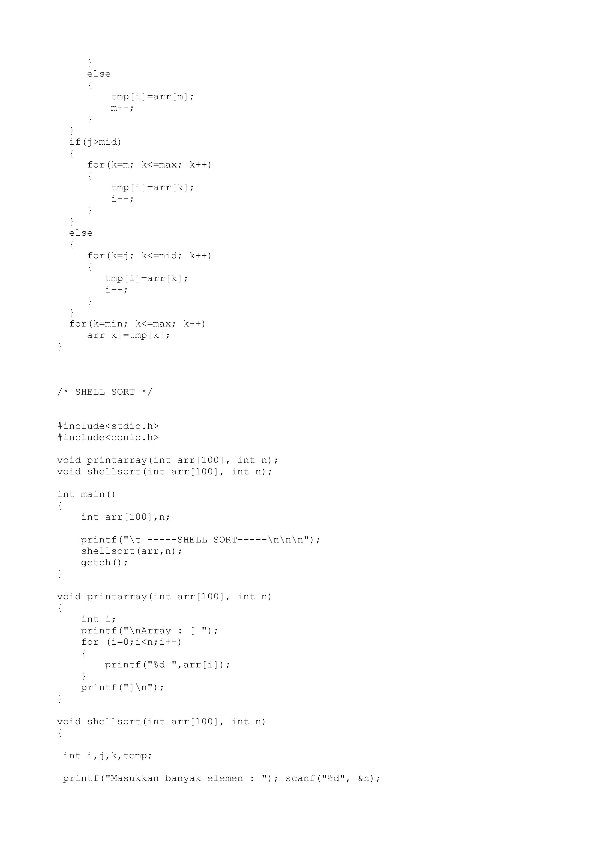 C Program : Sorting : Bubble, | PDF