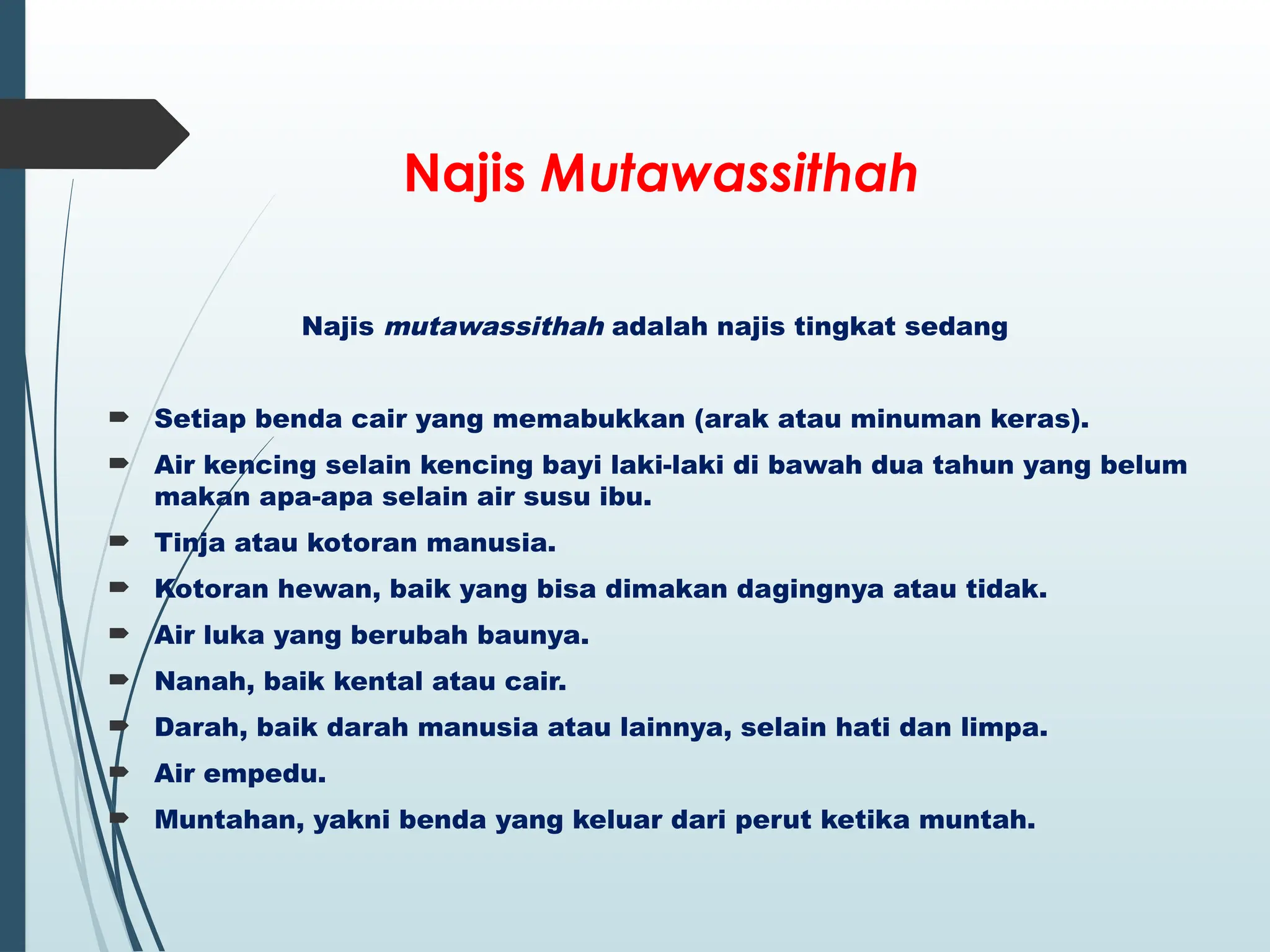 macam-macam najis yang perlu kita ketahui | PPT