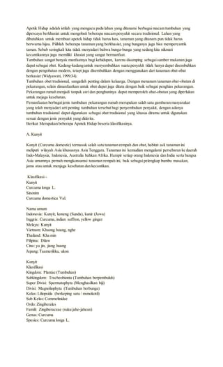 Macam apotik hidup | DOCX