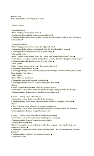 Macam apotik hidup | DOCX