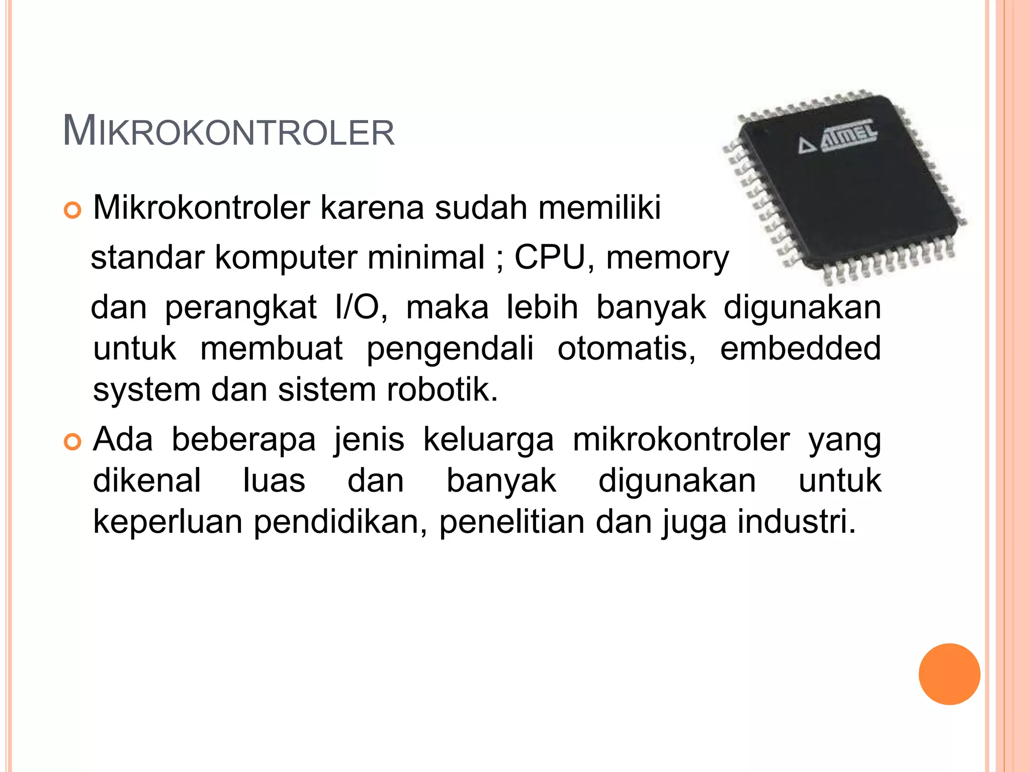 Macam dan jenis mikrokontroler populer komputer terapan jaringan | PPT