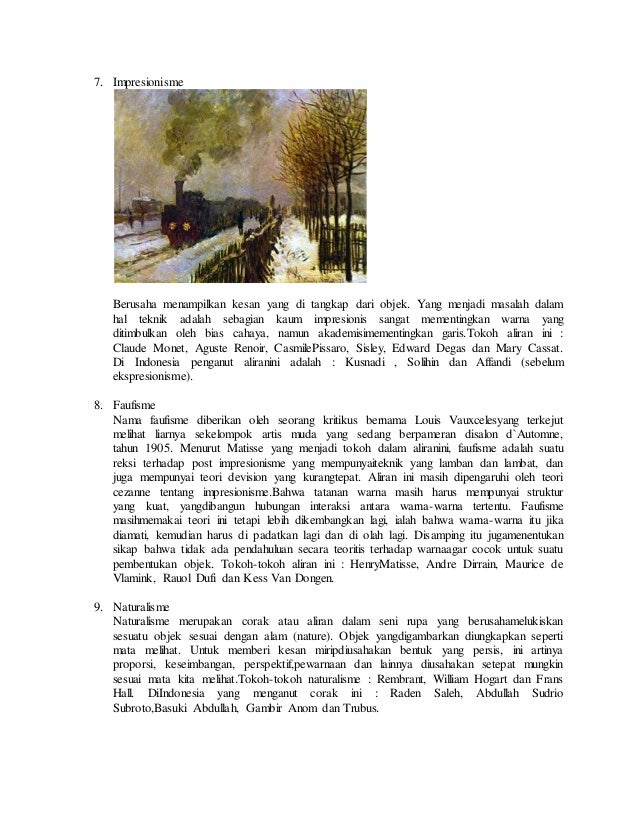 Macam macam aliran seni lukis