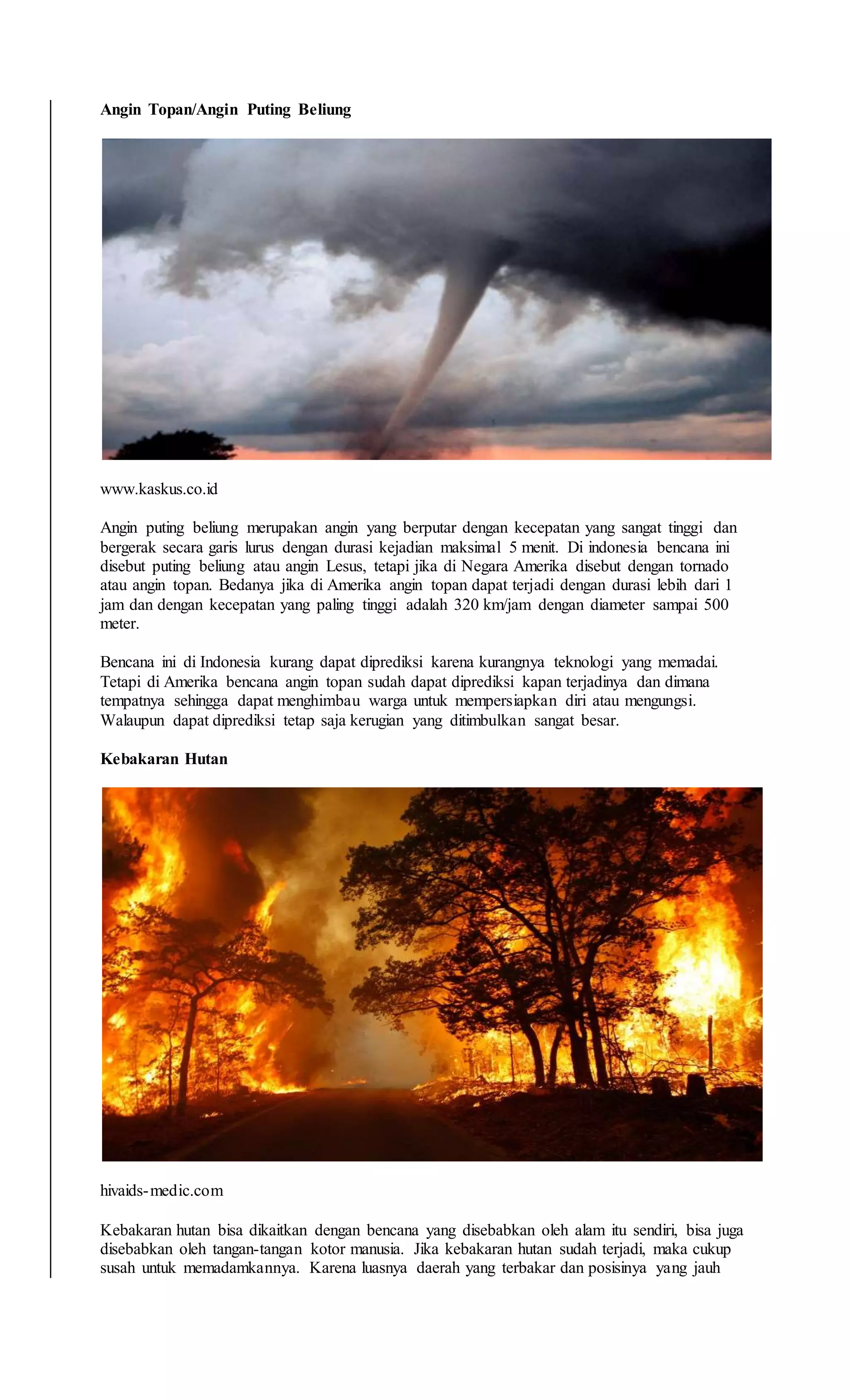 Macam macam bencana alam | DOCX