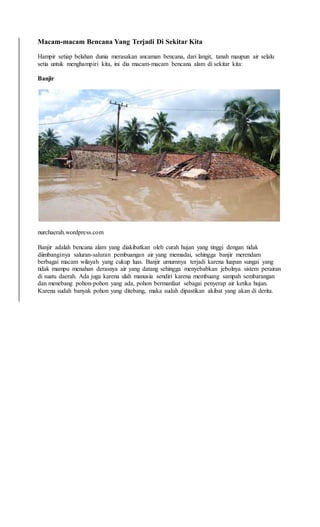 Macam macam bencana alam | DOCX