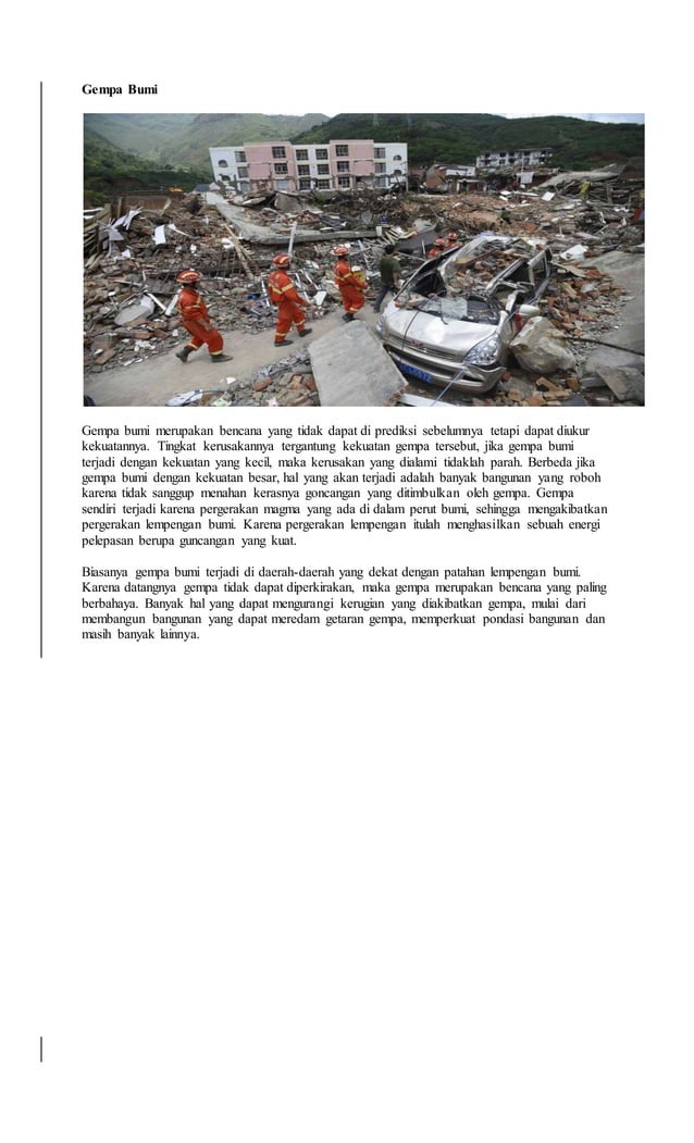 Macam macam bencana alam | DOCX