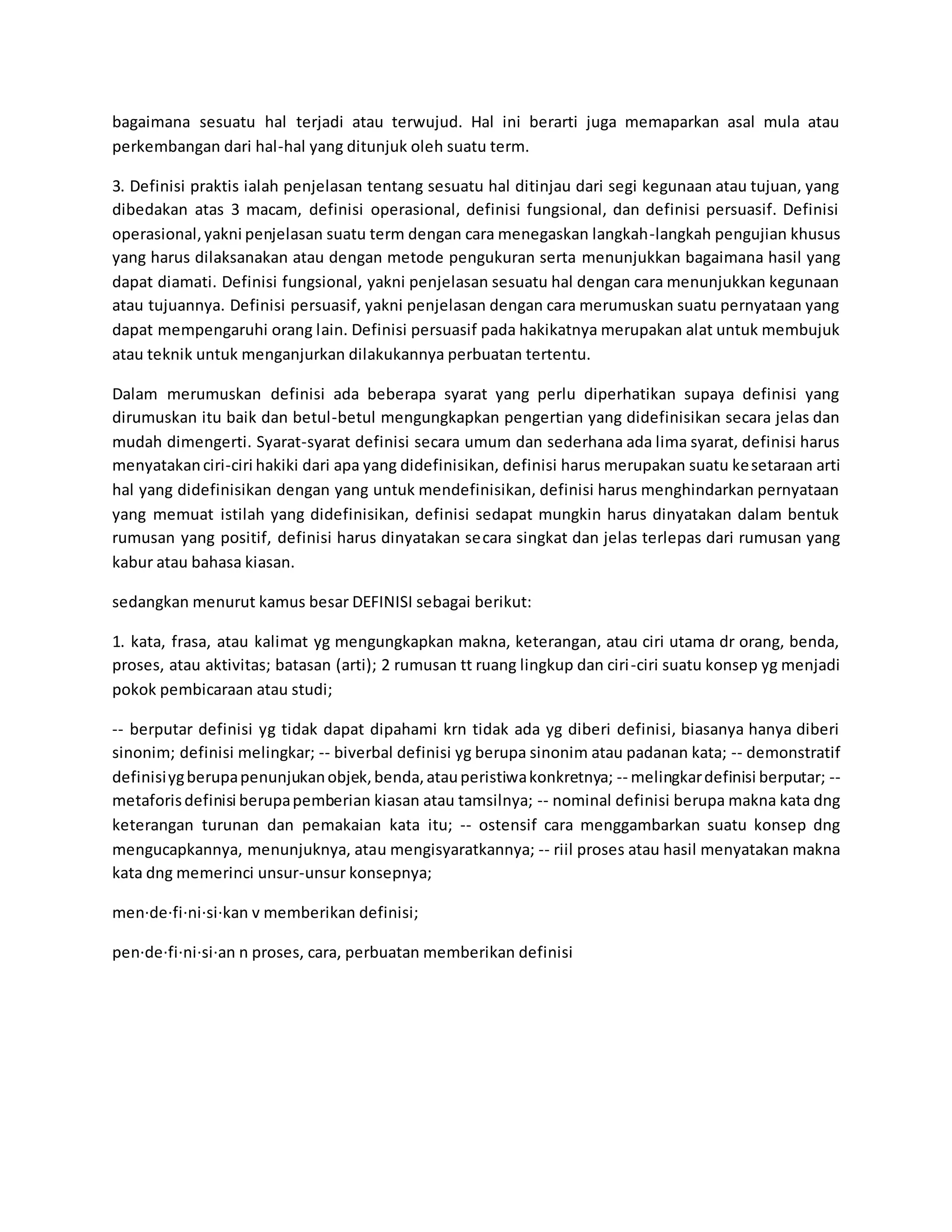 Macam macam definisi | DOCX