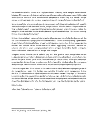 Macam macam definisi | DOCX