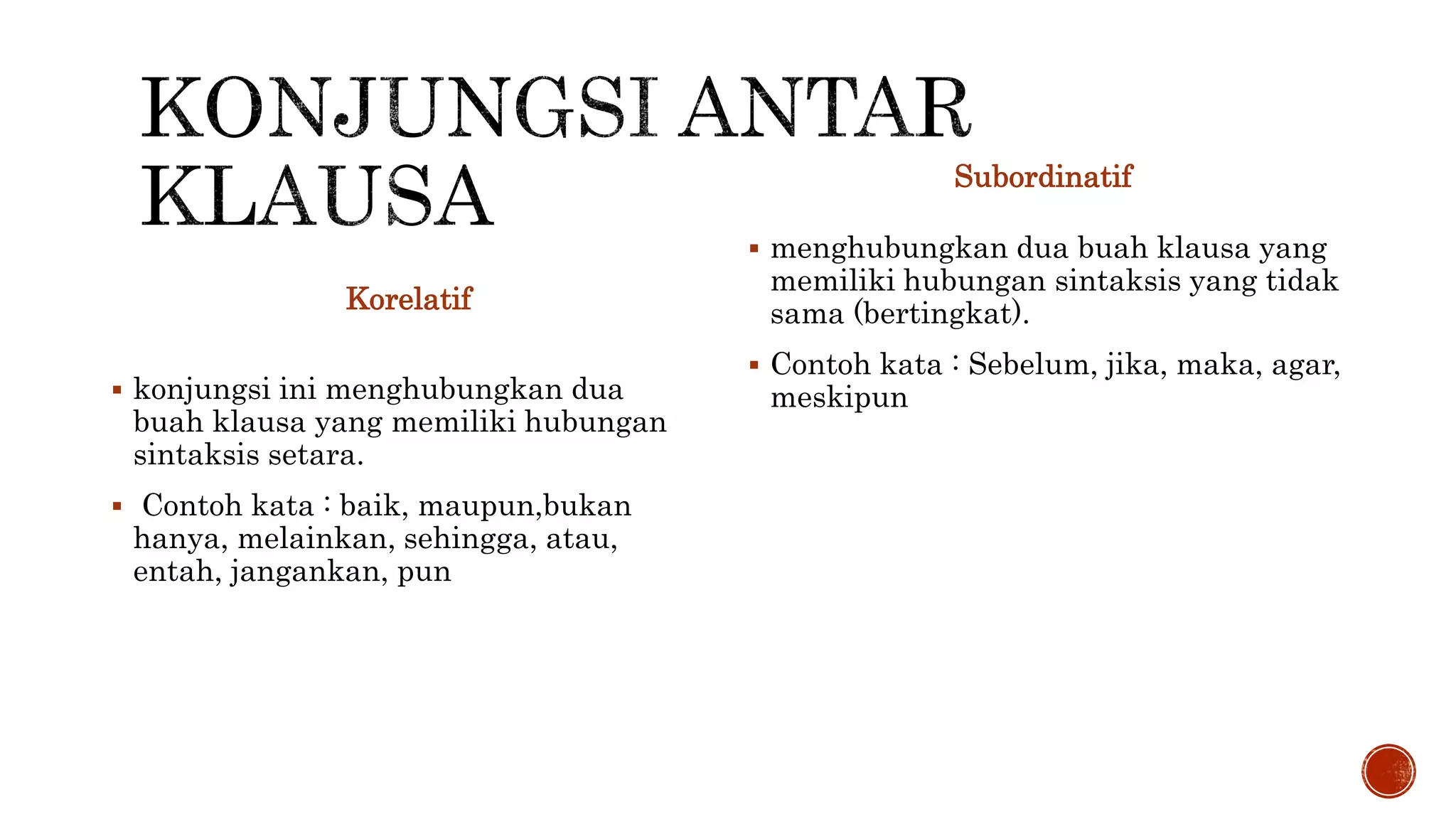 Macam macam dan pengertian konjungsi | PPTX