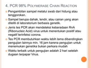 Macam Macam Metode Pengujian Tes Corona (CoViD-19) | PPT