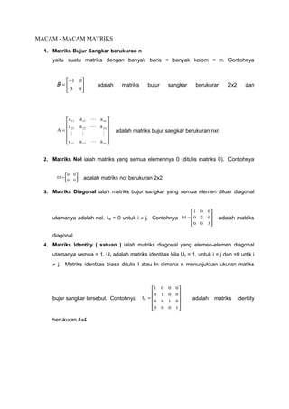 Macam matriks dg program maple | DOC
