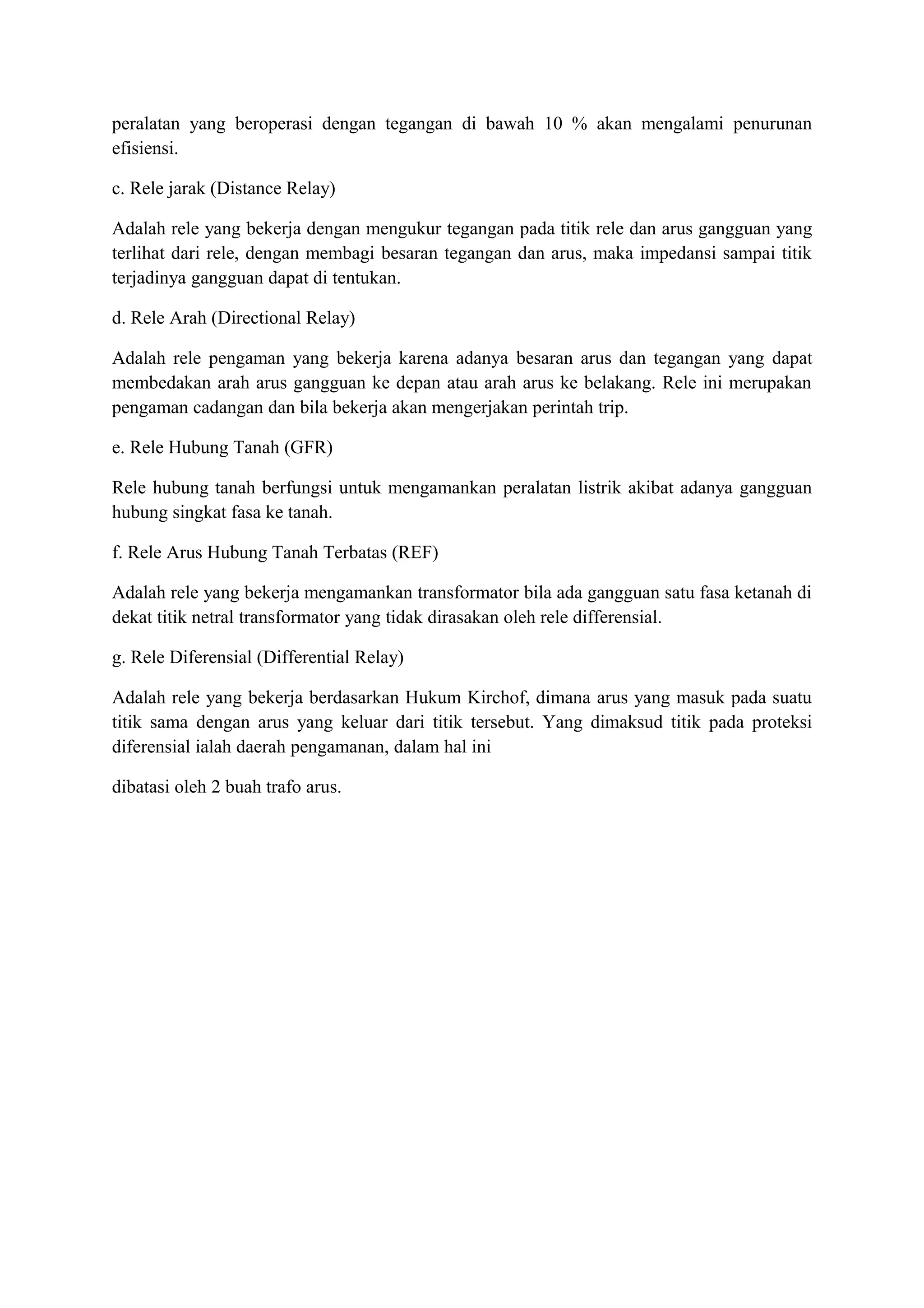 Macam relay proteksi | DOC