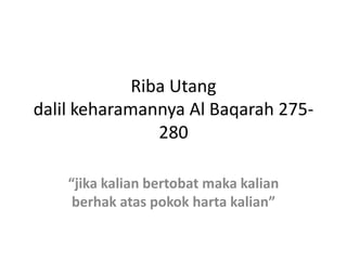 Macam Riba dan Contoh-contohnya - Titok Priastomo | PPT