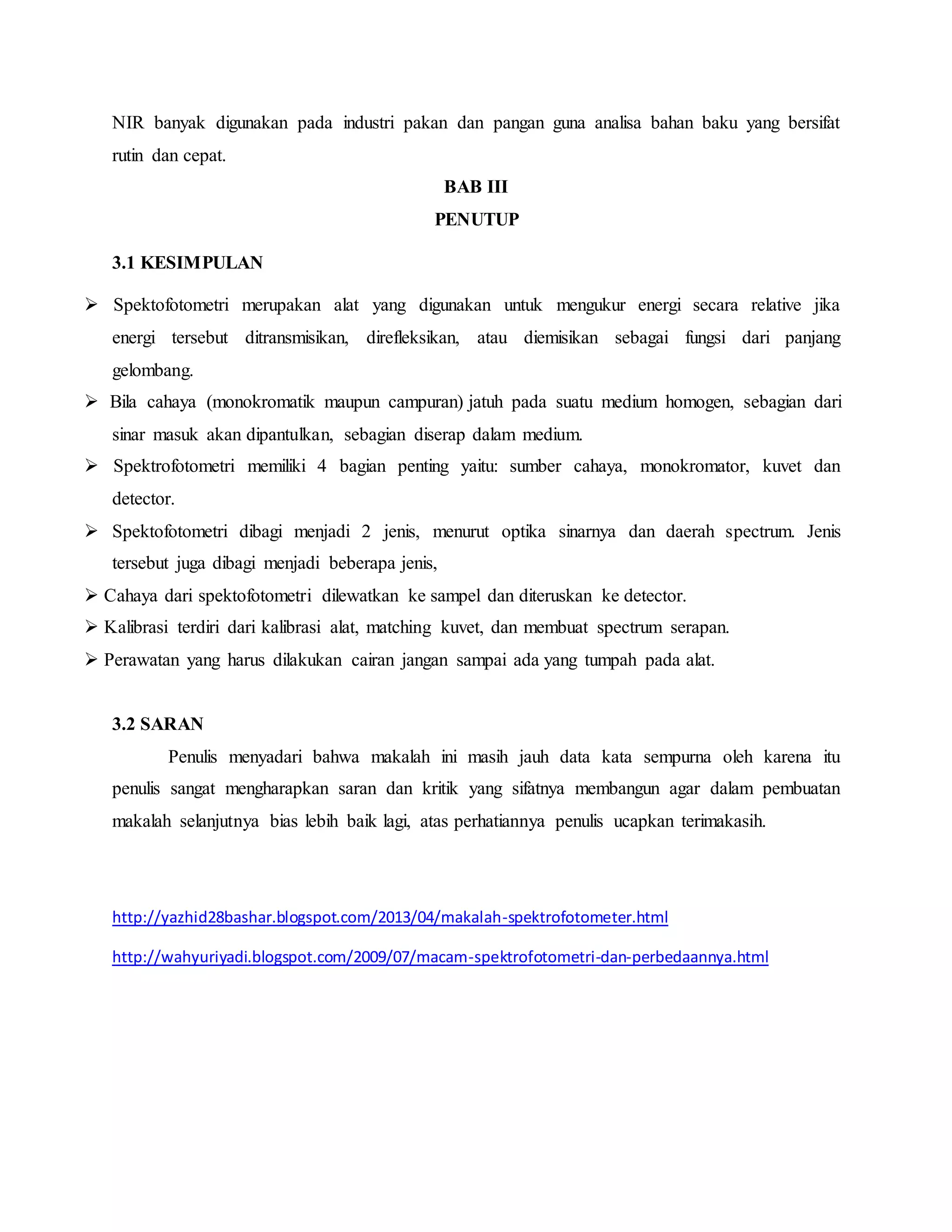 Macam spektrofotometri dan perbedaannya | DOCX