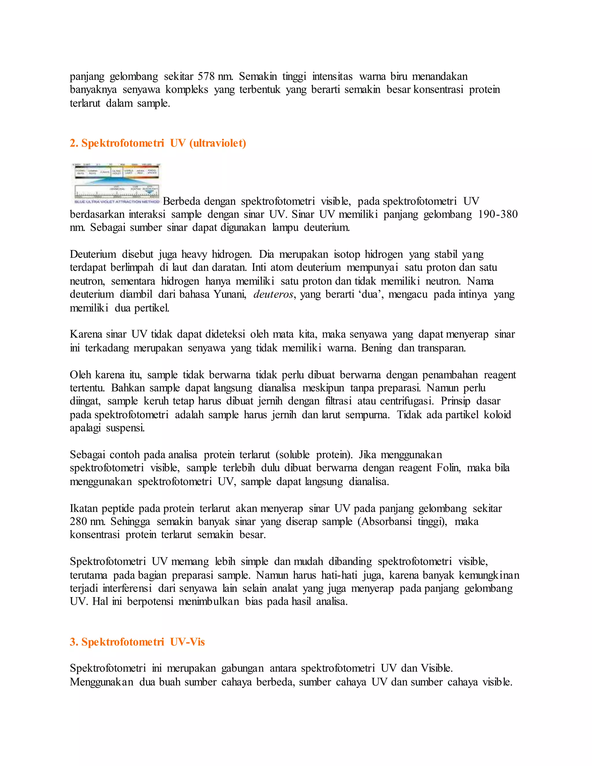 Macam spektrofotometri dan perbedaannya | DOCX