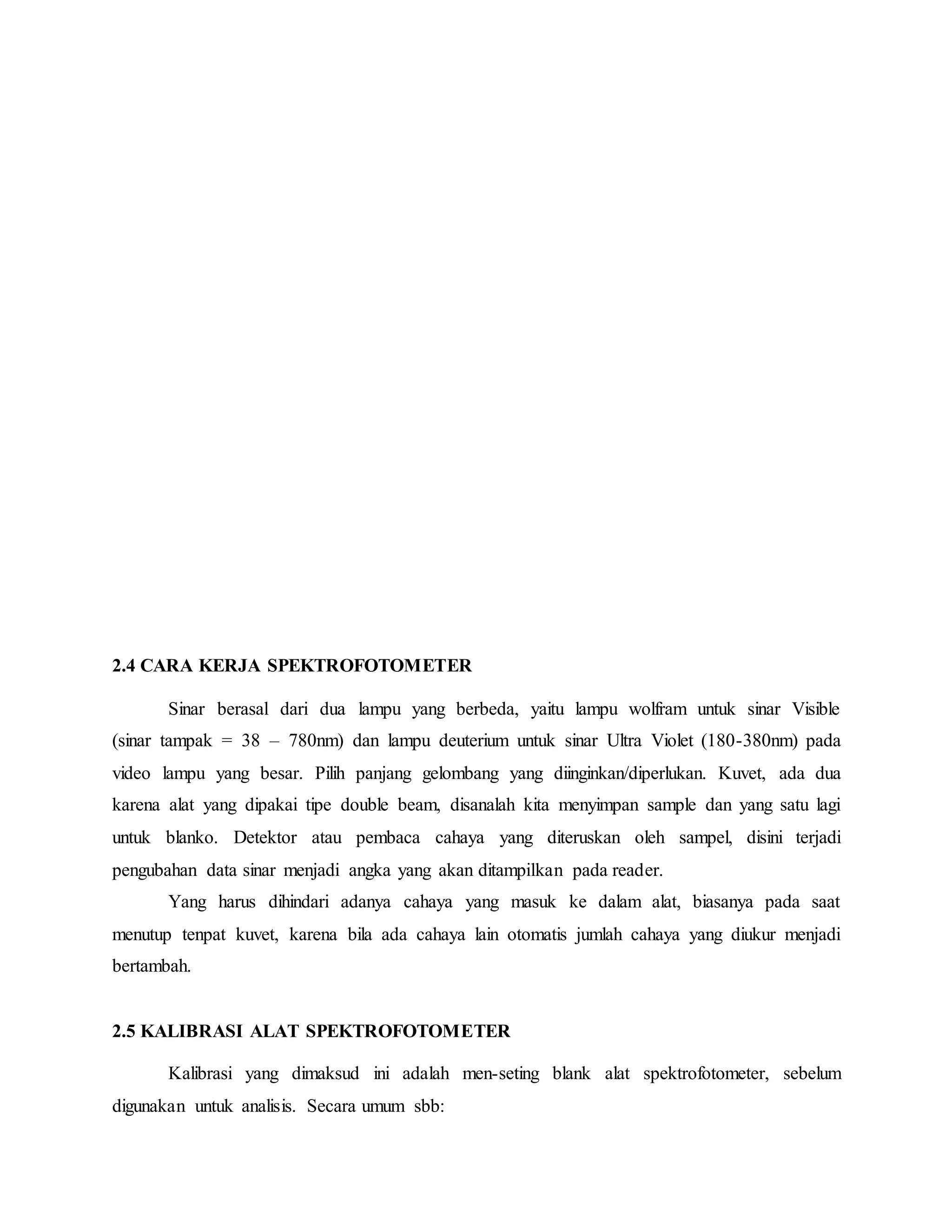 Macam spektrofotometri dan perbedaannya | DOCX