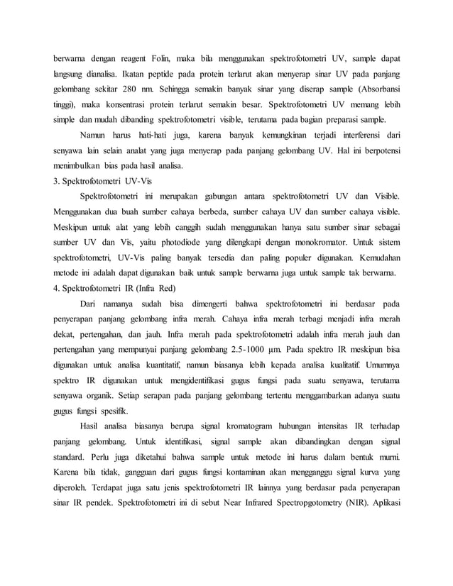 Macam spektrofotometri dan perbedaannya | DOCX