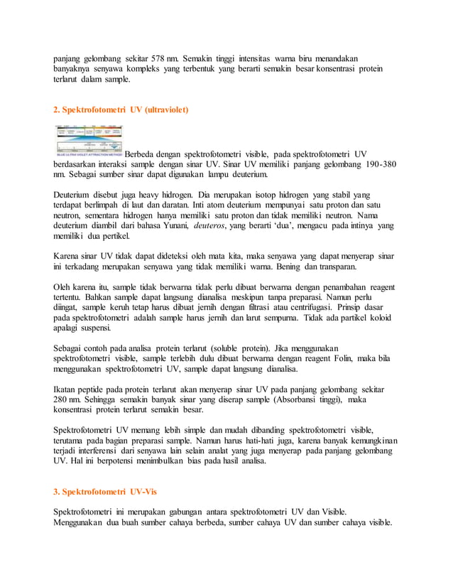 Macam spektrofotometri dan perbedaannya | DOCX