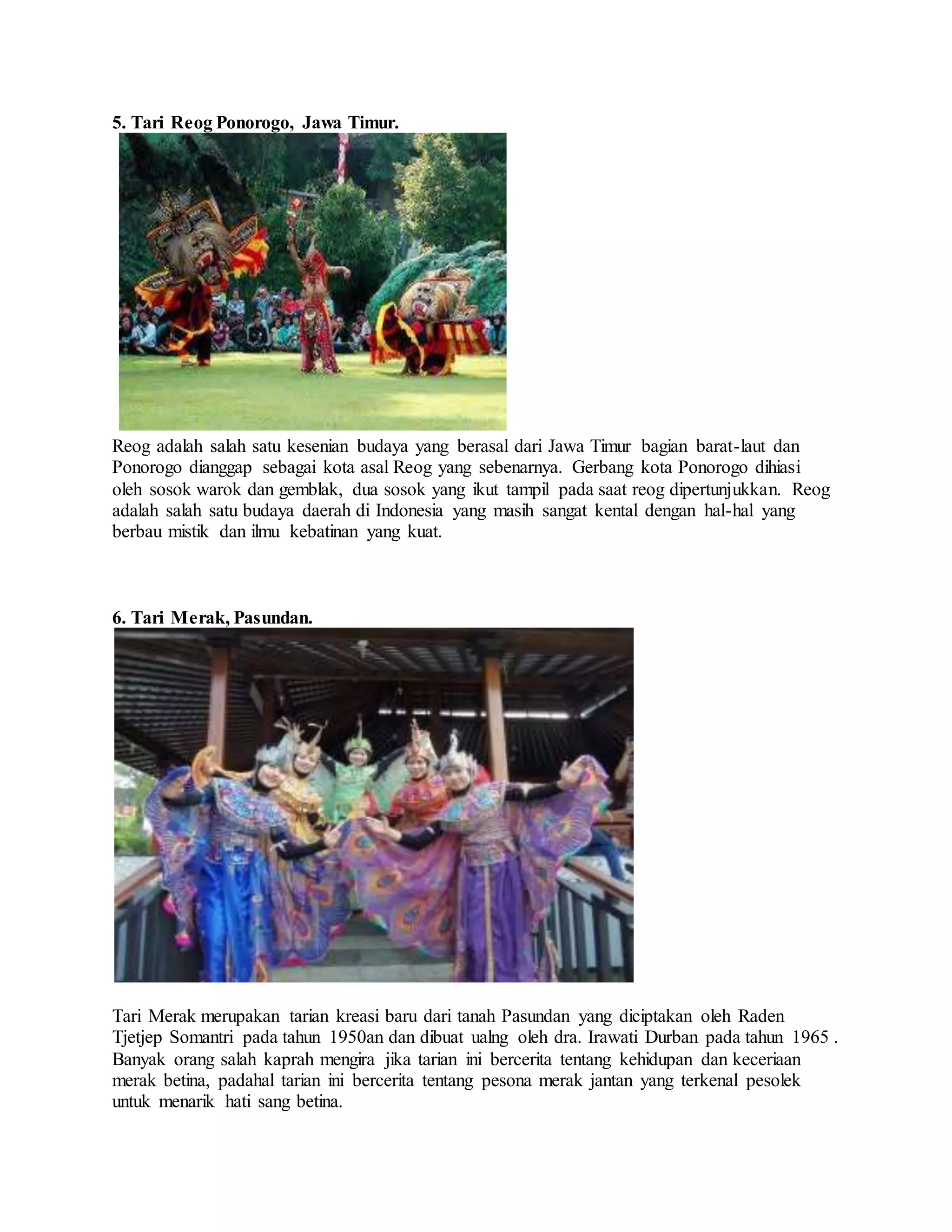 Macam tari tradisional indonesia | DOCX