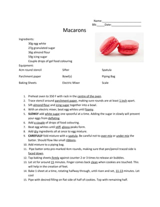 Macaron recipe | DOC