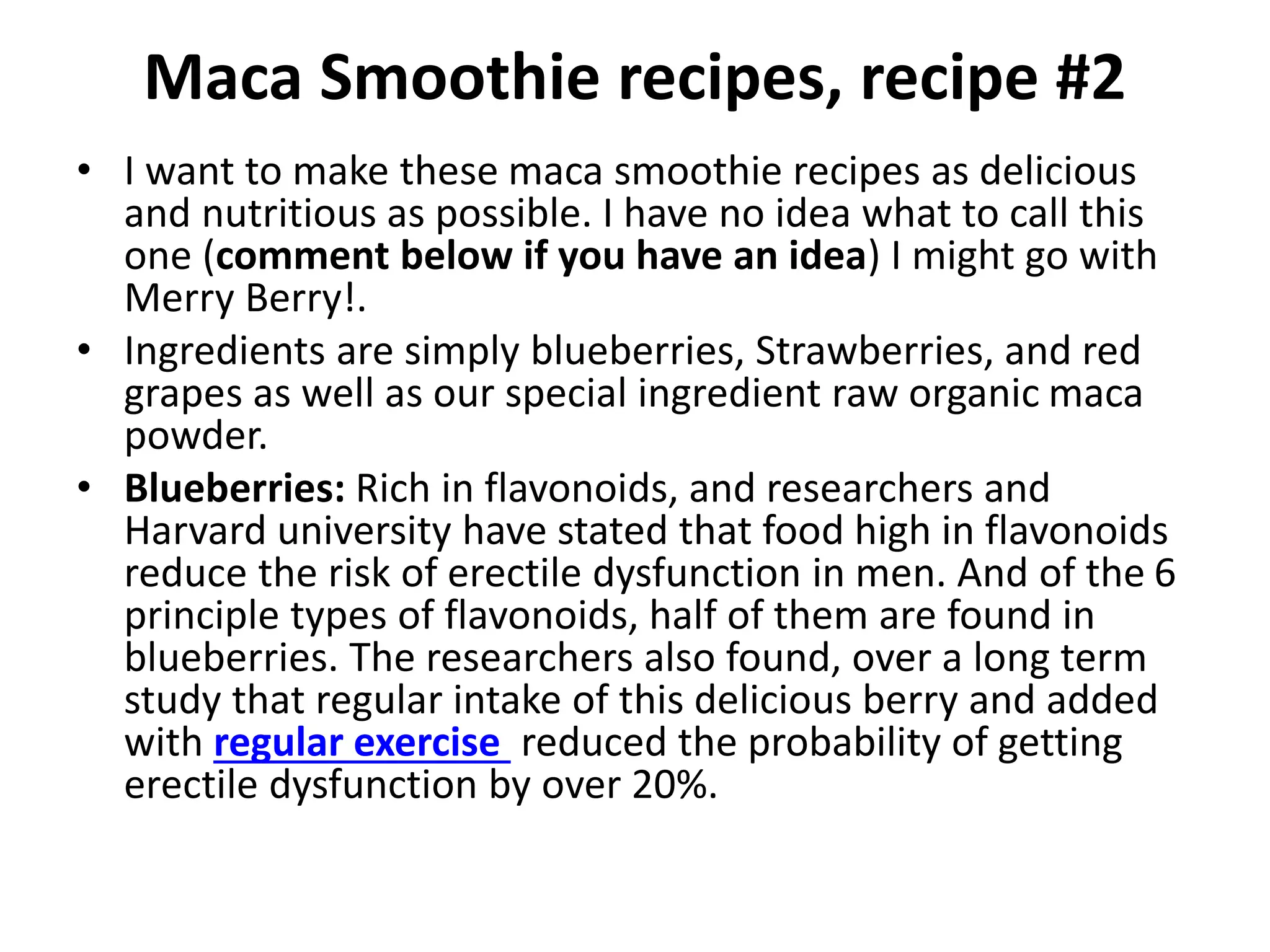 Maca smoothie recipes | PPTX