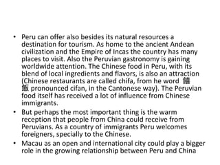 "Macau as a Bridge between China and Peru: From the past to the present ...