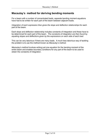 Macaulay's Method & Poisson's Ratio | DOC