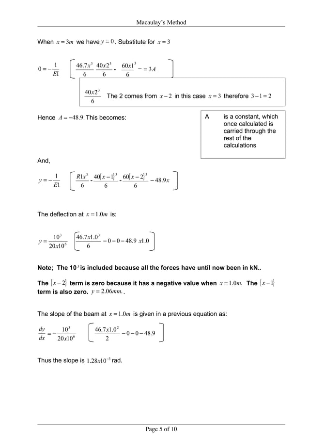 Macaulay's Method & Poisson's Ratio | DOC