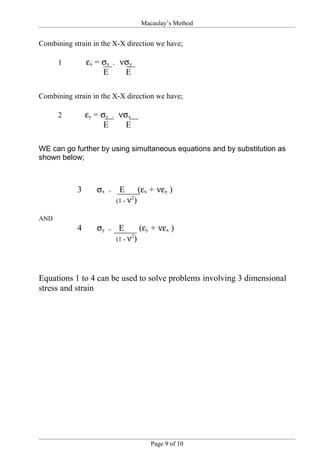 Macaulay's Method & Poisson's Ratio | DOC