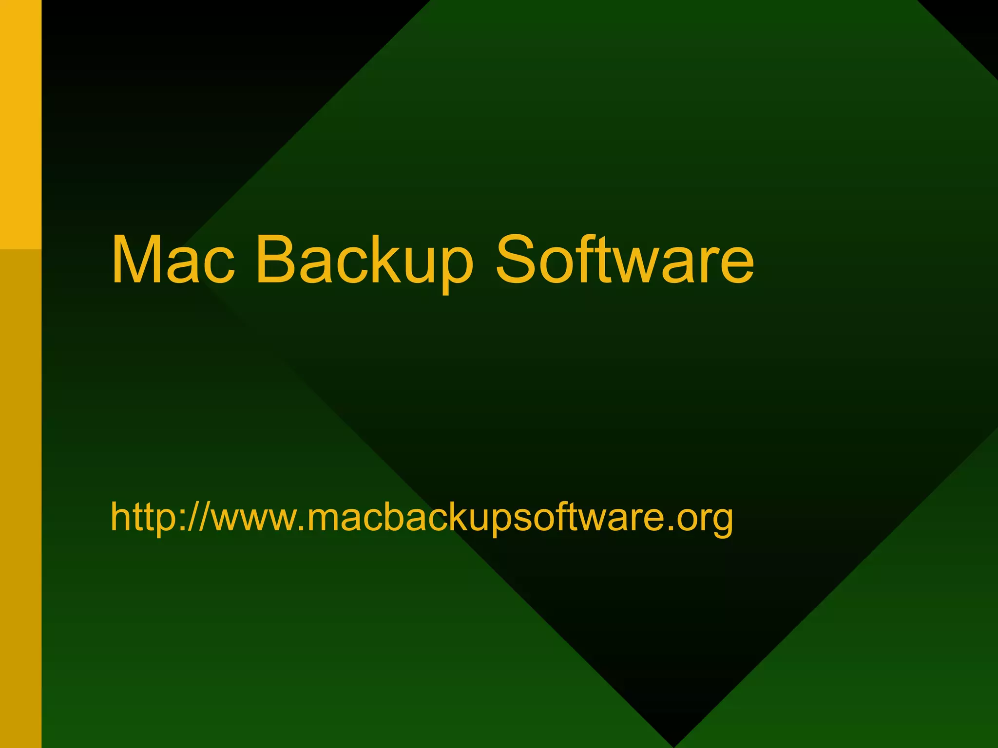 Mac backup software | PPT